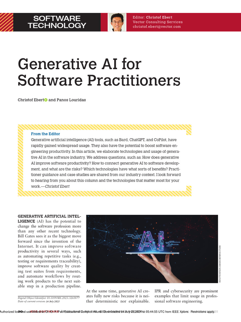 Generative AI in Software Engineering | PDF | Artificial Intelligence ...