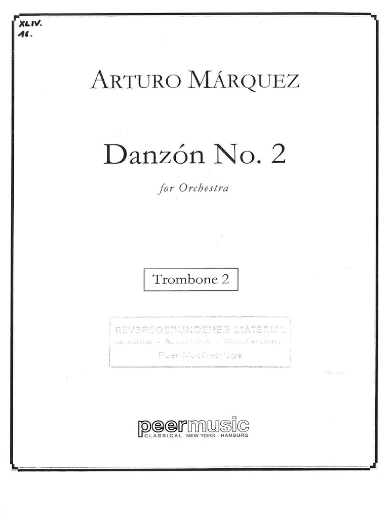 Marquez Arturo, Danzón 2 For Orchestra, Trombone 2 | PDF