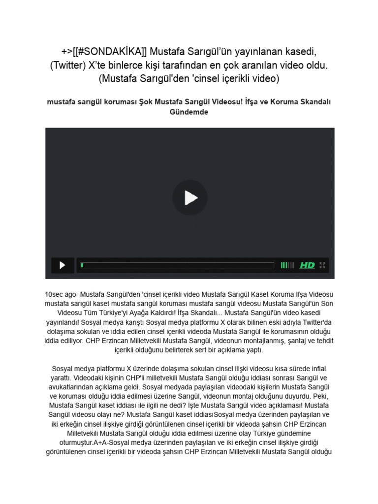 Kgfujg Video Twitter X Mustafa Sarıgul Kaset Original gtfsf004 | PDF