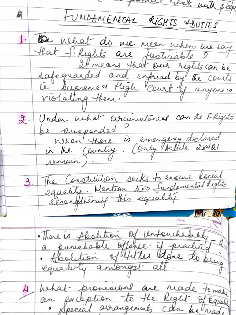 Fundamental Rights - Questions | PDF