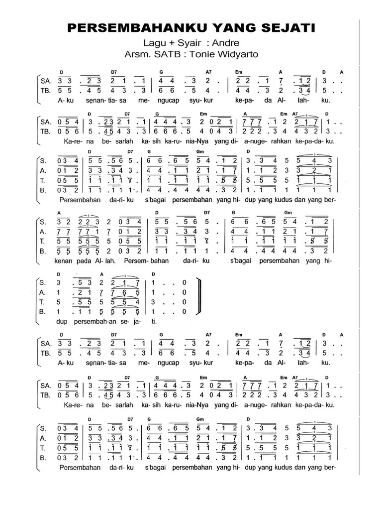 Klat Lagu Persembahanku Yang Sejati | PDF