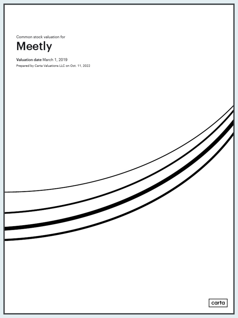 Carta 409A Report Sample | PDF | Valuation (Finance) | Option (Finance)
