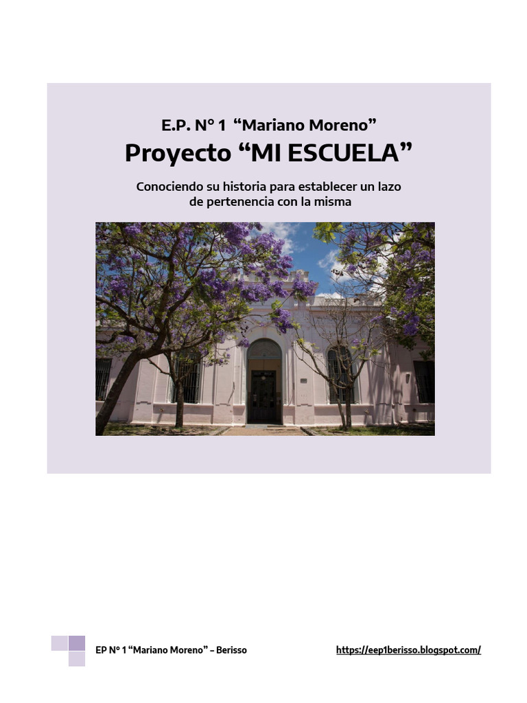 Proyecto Mi Escuela_ EP1 Berisso | PDF