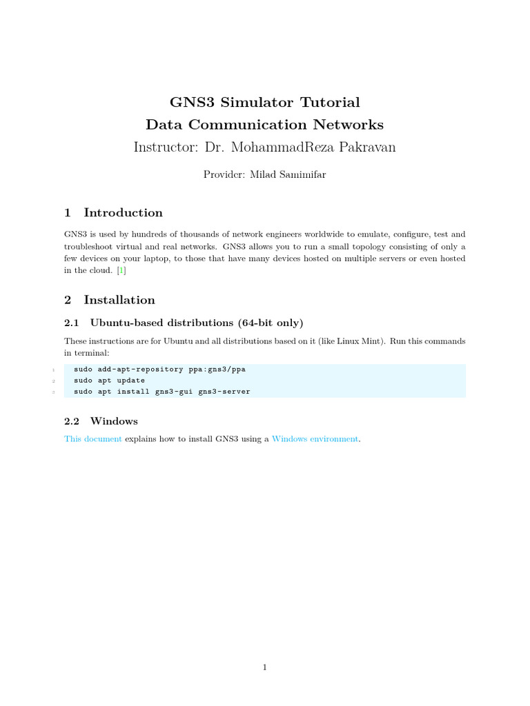 GNS3 Tutorial | PDF | Ios | Router (Computing)