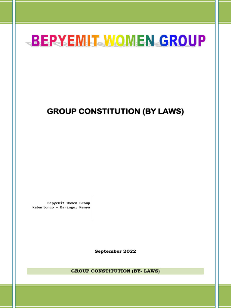 Women Group Constitution | PDF | Committee | Government