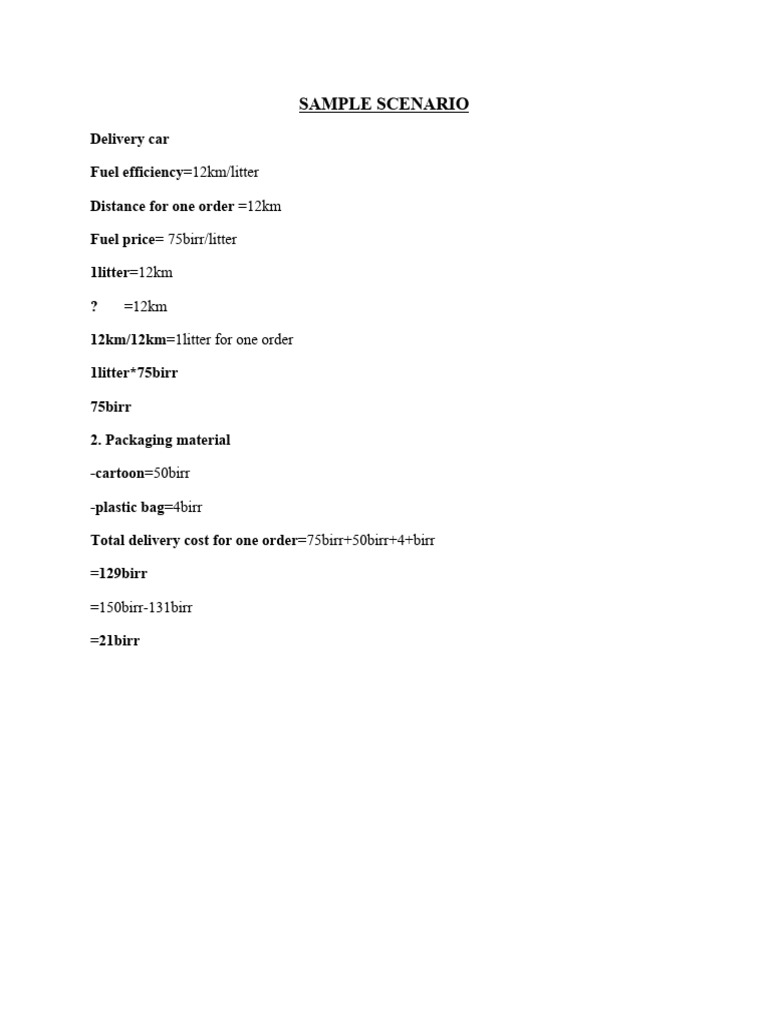 Sample Scenario | PDF