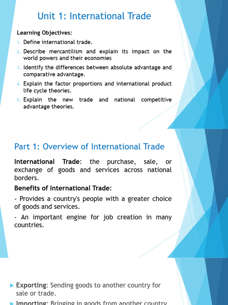 Overview of International Trade Theories | PDF | Mercantilism | Trade