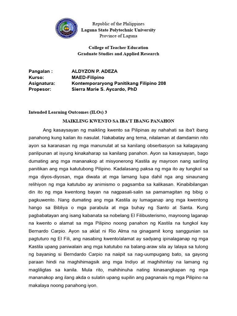 ADEZA - Aldyzon ILO 3 | PDF