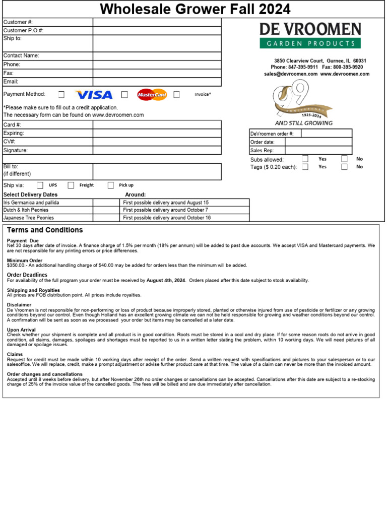 Wholesale Flower Order Form | PDF | Receipt