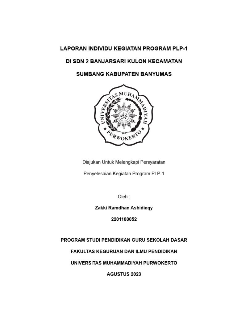 LAPORAN KEGIATAN PROGRAM PLP Zakki | PDF