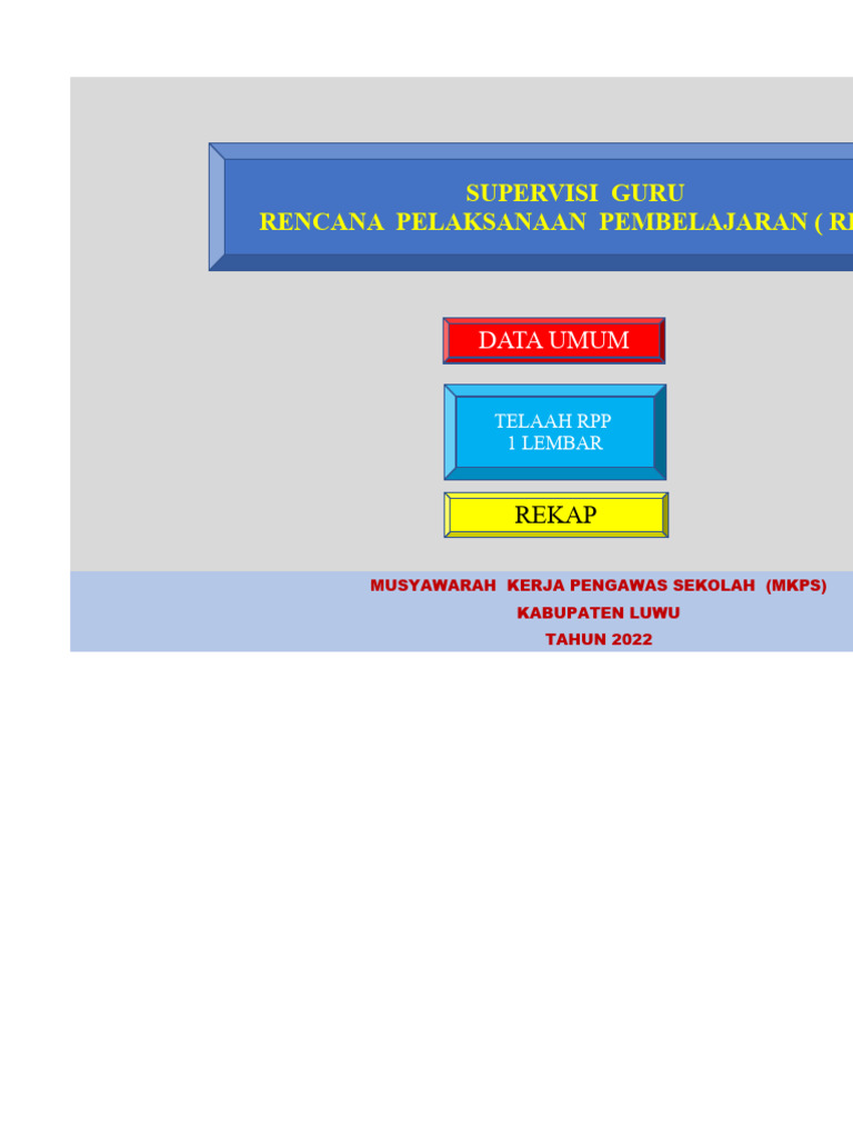 (2022) - Instrumen Supervisi RPP 1 Lembar | PDF