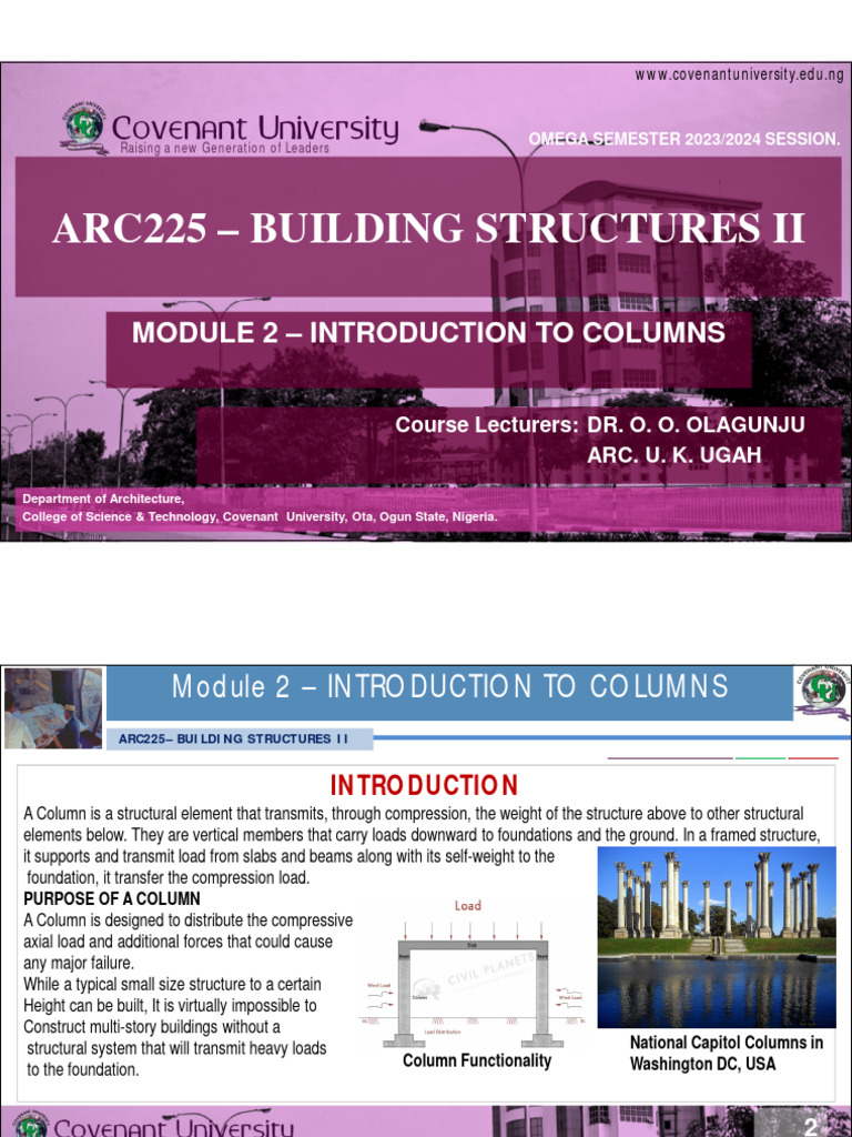ARC225 - Module 2 For Week 4 and 5 | PDF | Buckling | Column