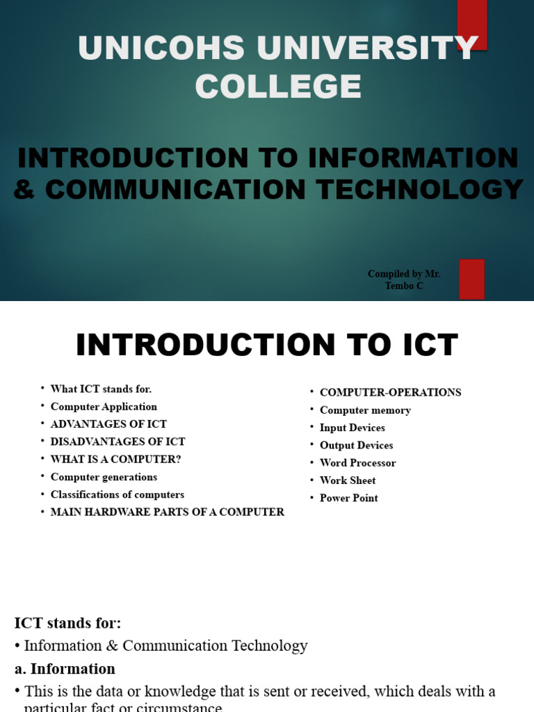 Introduction to ICT and Computer Basics | PDF | Computer Data Storage | Computer Keyboard