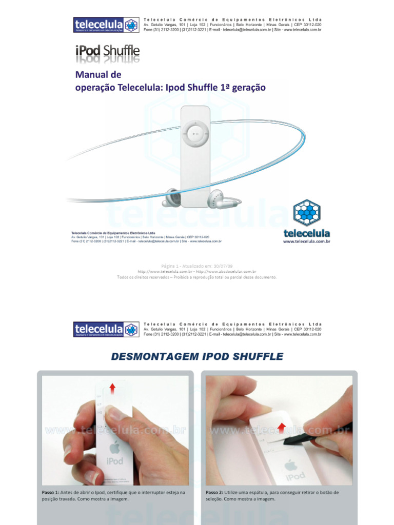 Manual de Manutenção Ipod Shuffle 1 Geração | PDF | iPod | Software da ...