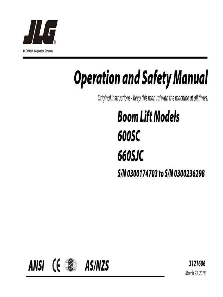A 600SC 660SJC JLG Operation English | PDF | Wound | Elevator