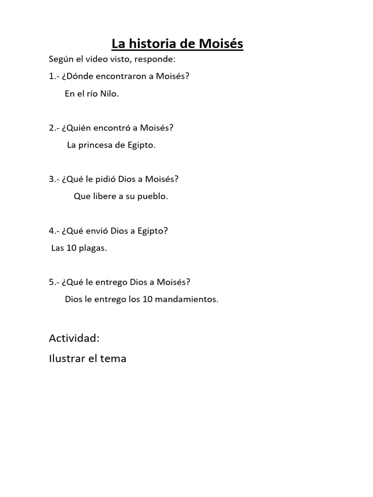 Religión - La Historia de Moisés | PDF
