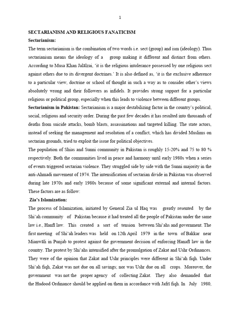 Sectarianism and Religious Fanatisism | PDF | Sectarianism | Shia Islam