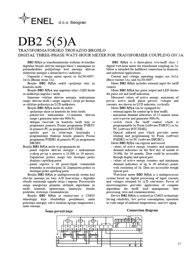 Transformatorsko Trofazno Brojilo Digital Three-Phase Watt-Hour Meter ...