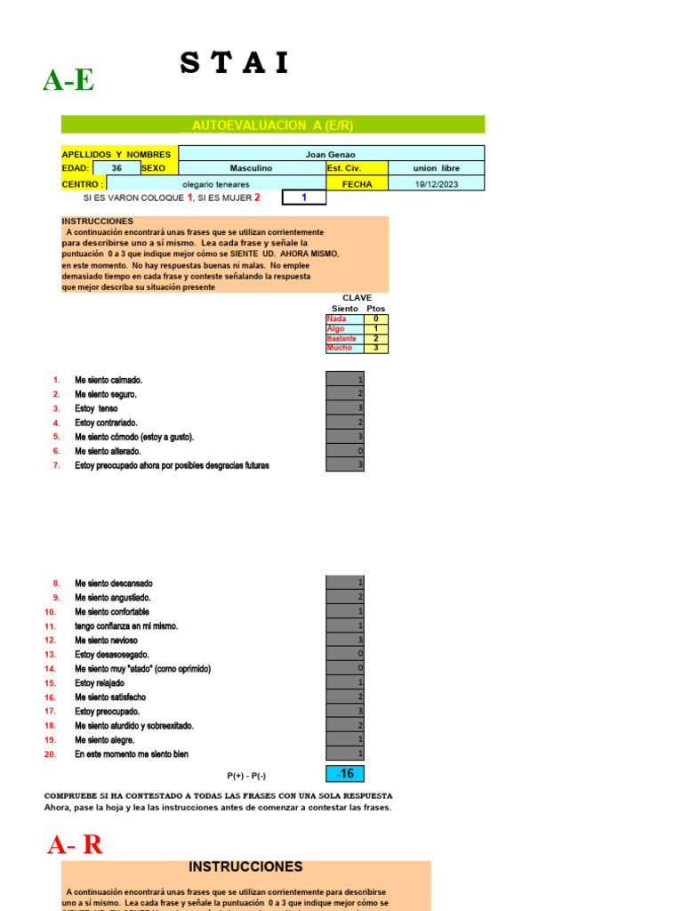Stai Programa Adultos | PDF