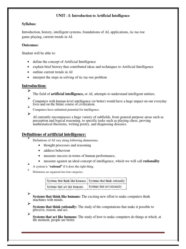 Ai Notes | PDF | Artificial Intelligence | Intelligence (AI) & Semantics