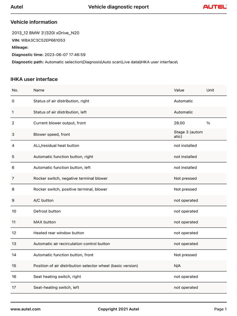 BMW F30 IHKA User Panel - Live Data | PDF | Land Vehicles | Vehicles