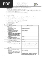Grade 1 - Quarter 4 (Lesson Plan-Matatag) 4 | PDF | Procedural ...