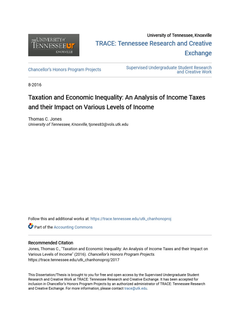 Taxation and Economic Inequality - An Analysis of Income Taxes An | PDF ...