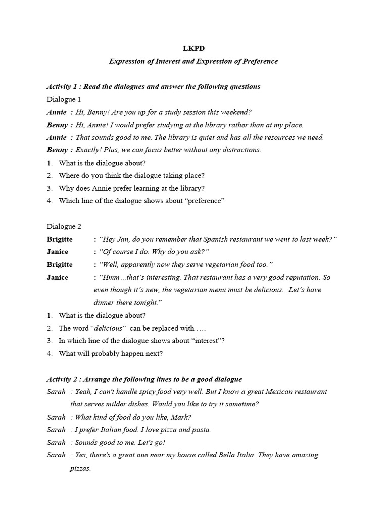 LKPD Expression of Interest and Expression of Preference | PDF