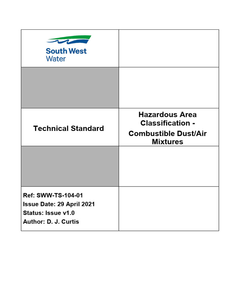 TS 104-01 - Hazardous Area Classification - Combustible Dust-Air ...