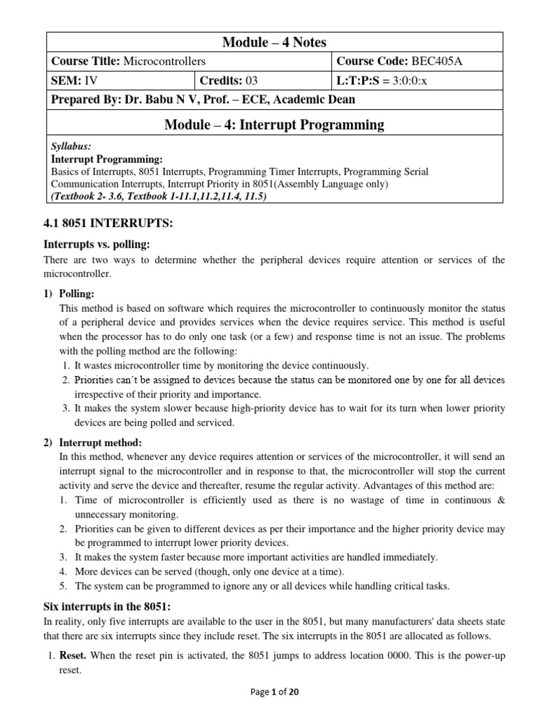 8051 Interrupt Programming Guide | PDF | Microcontroller | Computer Engineering
