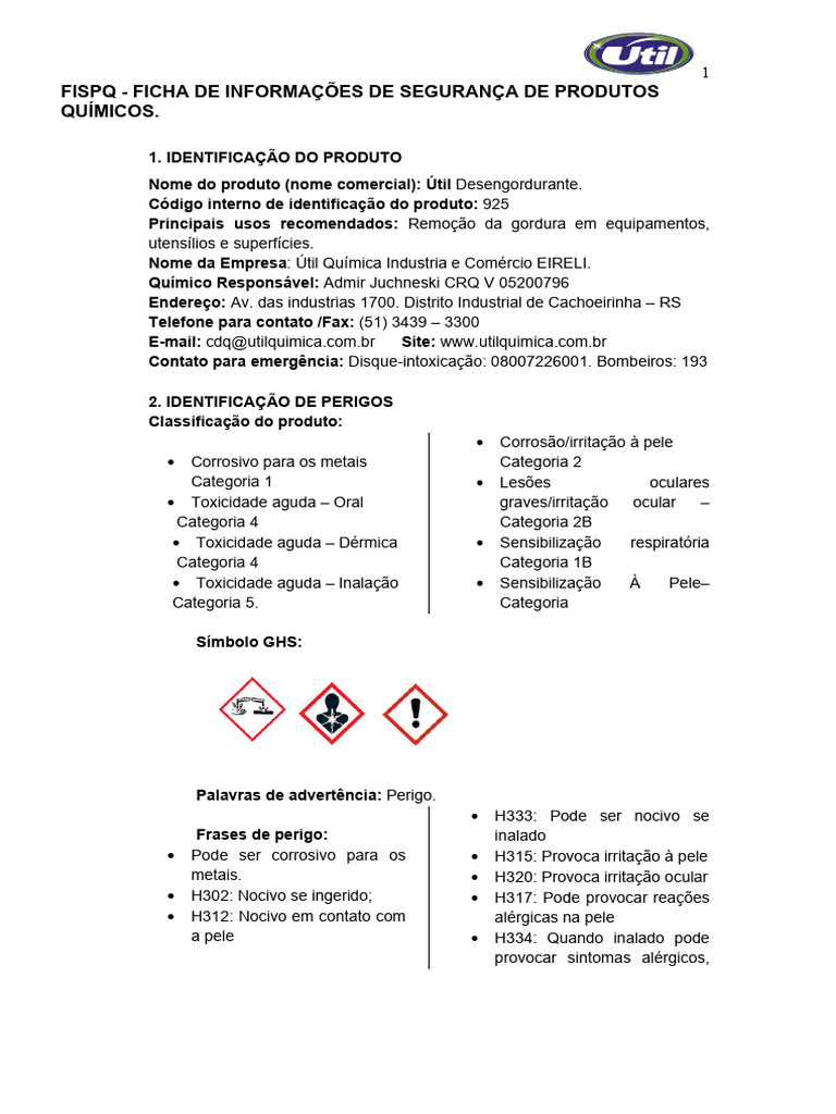 Fispq Desengordurante 5L | PDF | Embalagem e rotulagem | Química