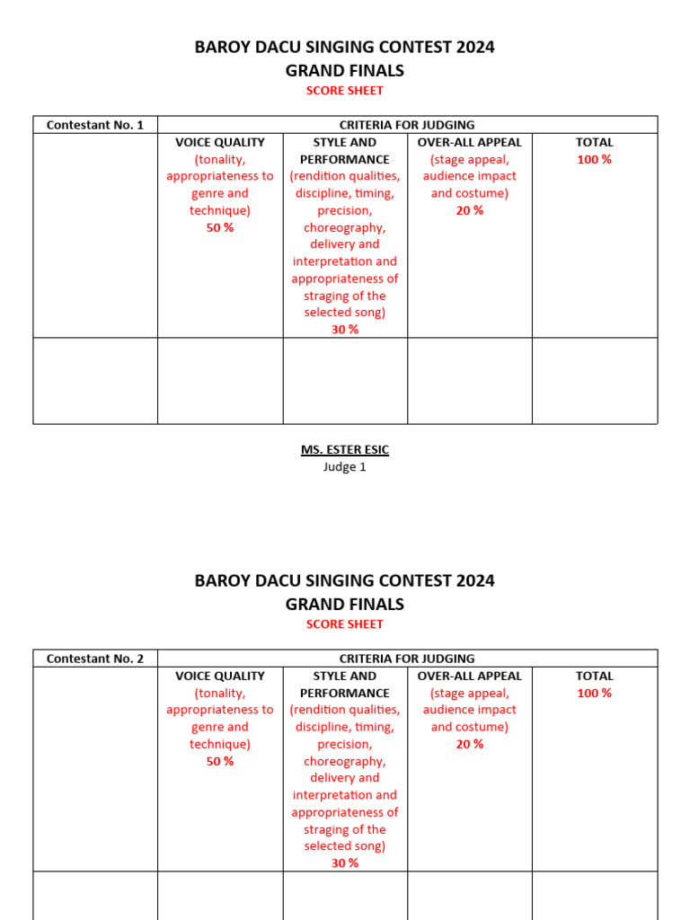 Score Sheet | PDF | Musicology