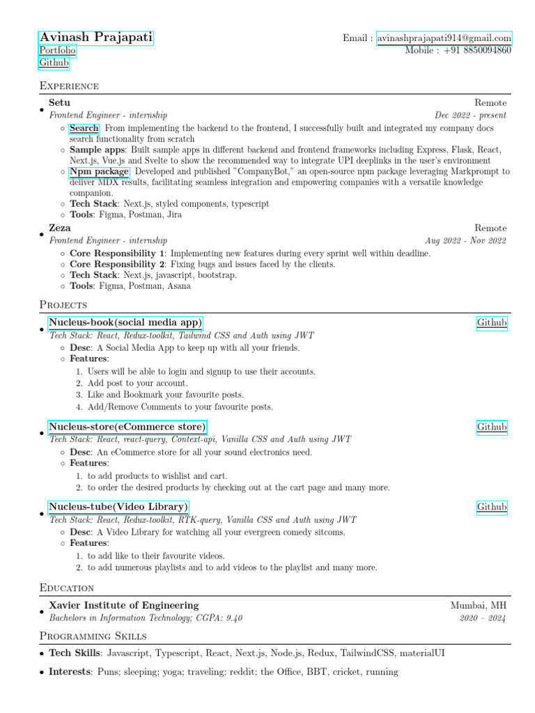 Avinashresume | PDF | Java Script | Mobile App