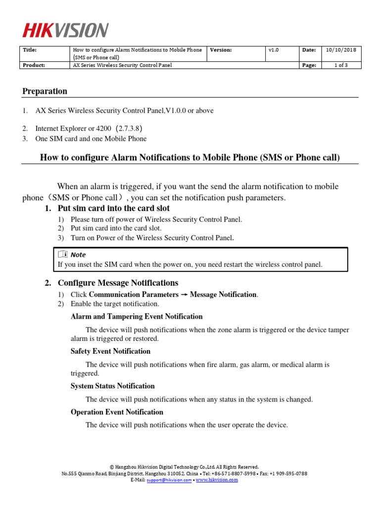 【003】How to configure Alarm Notifications to Mobile Phone (SMS or Phone ...