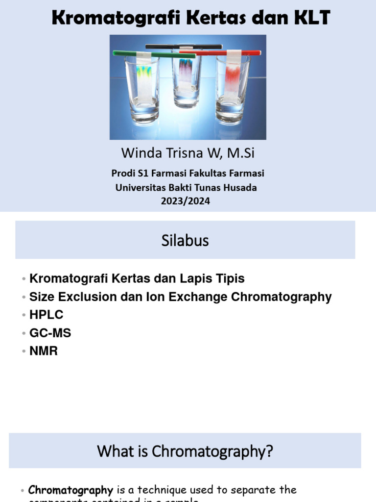 Kromatografi Kertas Dan KLT | PDF | Chromatography | Thin Layer Chromatography
