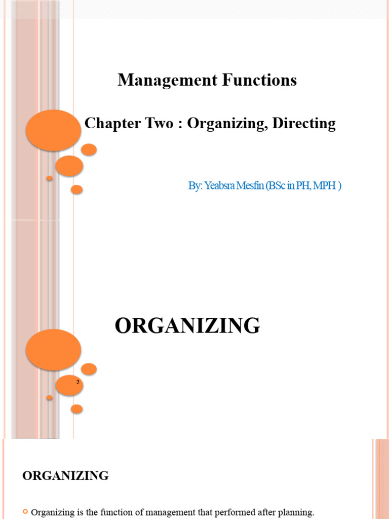 Organizing Functions in Management | PDF | Leadership | Business