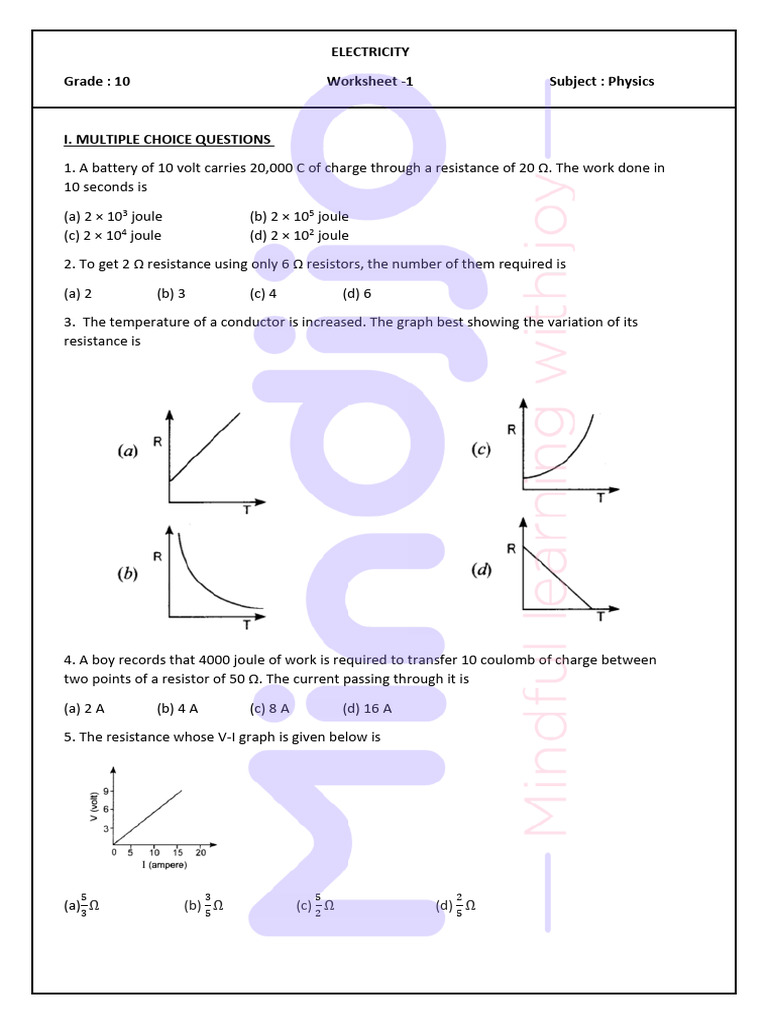 Grade10 Physics Electricity | PDF | Electrical Resistance And Conductance | Applied And ...
