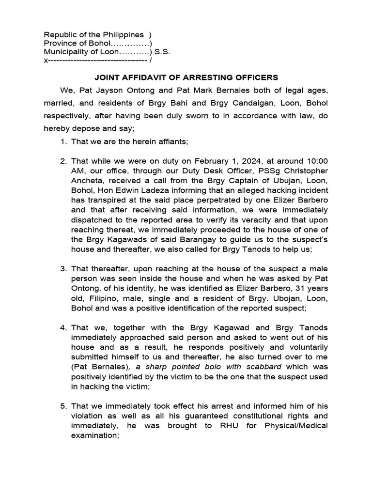 Affidavit Arresting | PDF | Affidavit | Criminal Justice