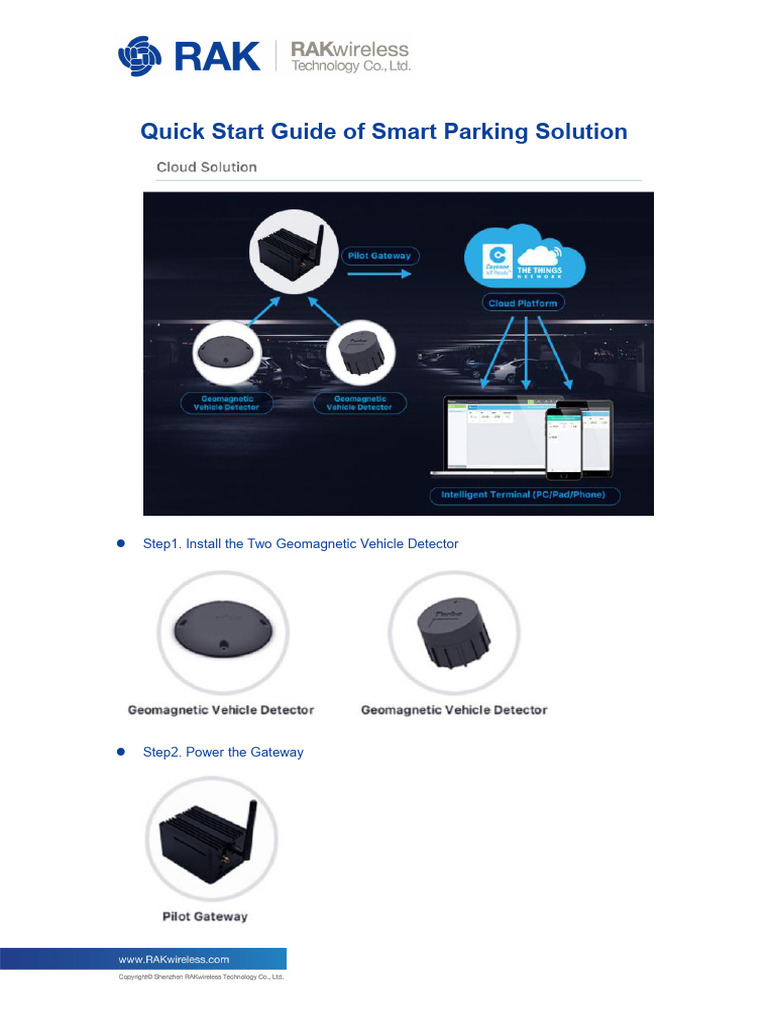 Smart Parking Solution Quick Start Guide | PDF | Mobile App | Gateway ...