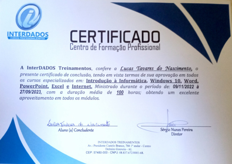 Certificado curso | PDF