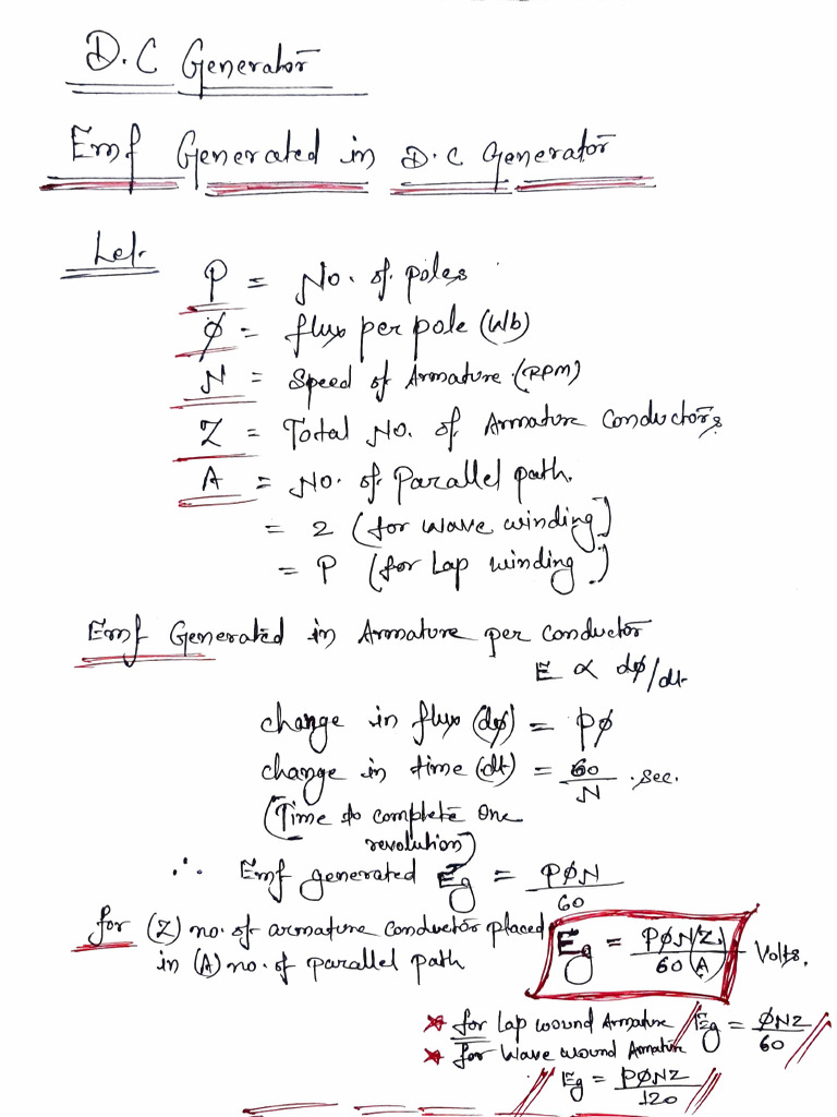 Derivations of DC Machines | PDF | Science & Mathematics