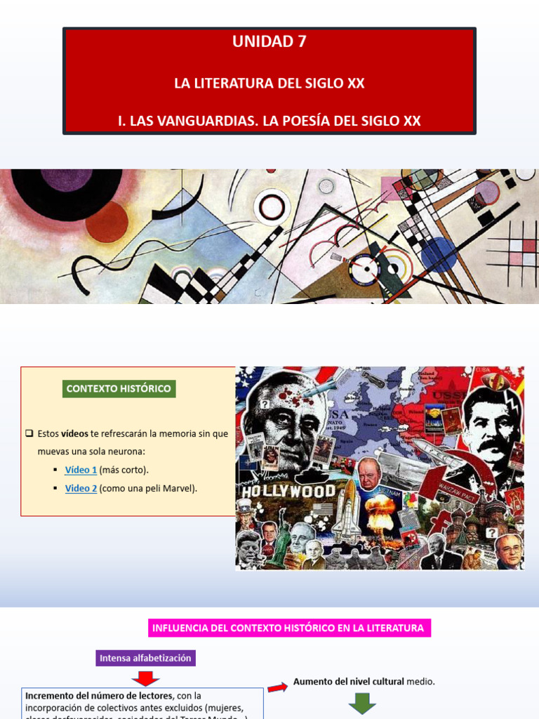 Unidad 7 - Literatura Del Siglo XX (I) - Vanguardias. La Poesía Del S ...