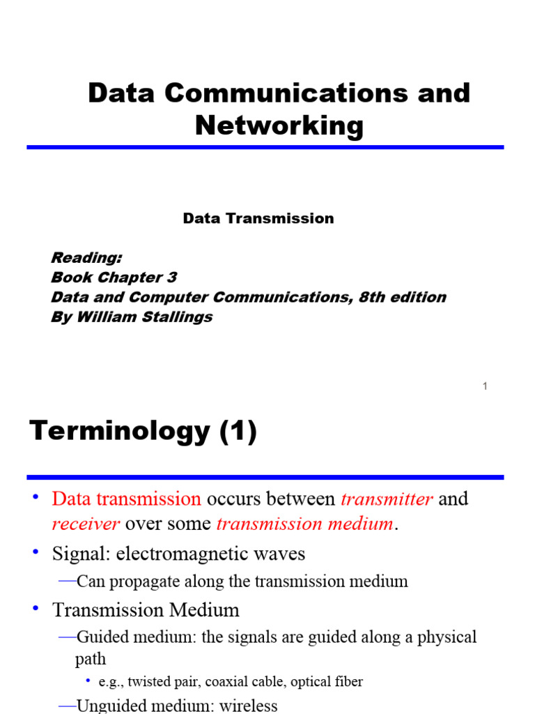 Data Transmissions-Actuall | PDF | Transmission Medium | Digital Signal