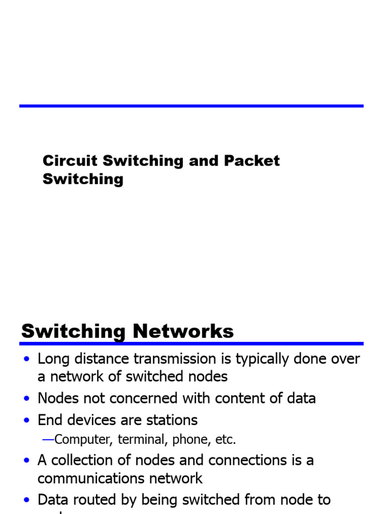 Circuit Switching | PDF | Computer Network | Packet Switching