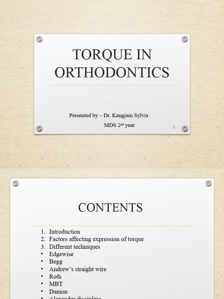 Torque in Orthodontics | PDF | Orthodontics | Dentistry