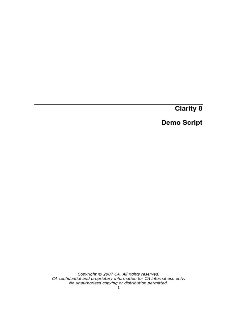 Clarity 8 - Demo Script | PDF | Information | Business