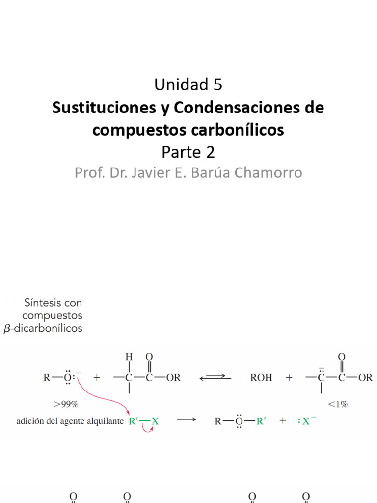 Unidad 5 Sustituciones y Condensaciones 2 QOII Jebc | PDF | Ciencia y matemáticas