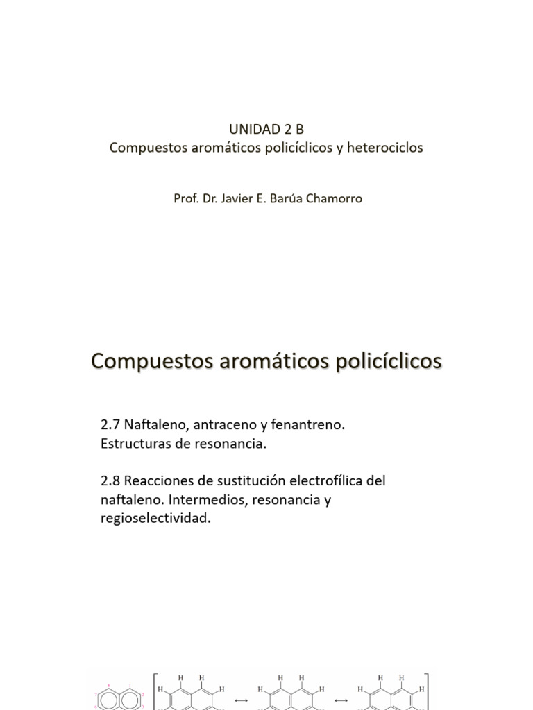 Policiclos y Heterococlos Aromaticos QOII P2018 Jebc Virtual | PDF ...