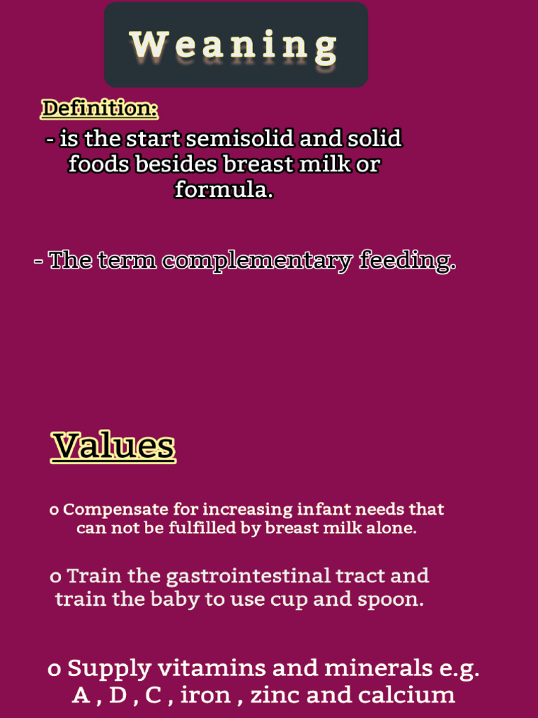 Weaning | PDF