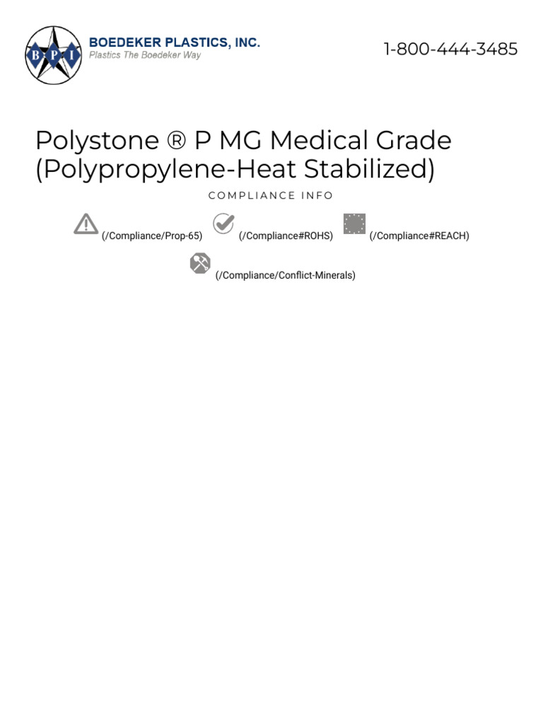 Polystone® P MG (Medical Grade) Polypropylene - Boedeker | PDF ...